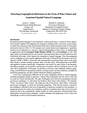 Fillable Online Detecting Geographical References in the Form of Place ...