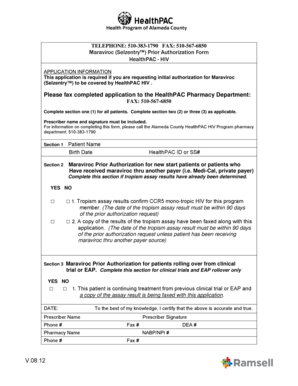 Fillable Online Maraviroc Prior Authorization Form for HealthPAC HIV ...