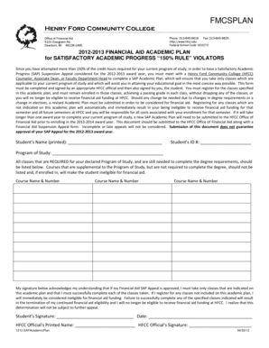 Fillable Online Financial Aid Academic Plan for SAP Appeal Fax Email Print - pdfFiller