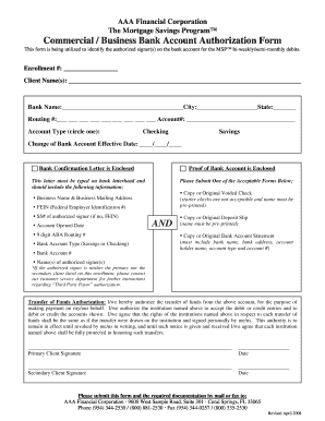 Fillable Online Commercial / Business Bank Account Authorization Form ...