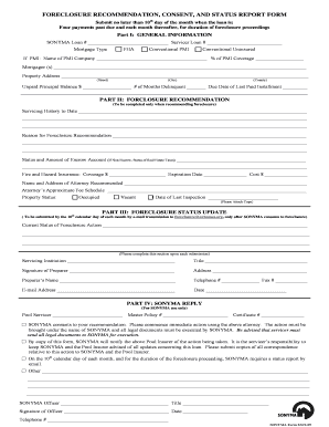 Fillable Online Foreclosure Recommendation, Consent, and Status Report ...