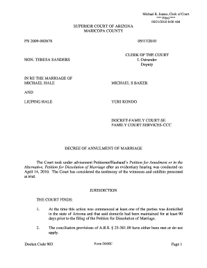 Fillable Online Decree of Annulment of Marriage Fax Email Print - pdfFiller