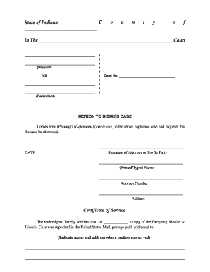 Fillable Online Motion to Dismiss Case - Forms Fax Email Print - pdfFiller
