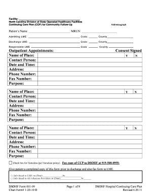 Continuing Care Plan - NC Department Of Health And Human Services ...