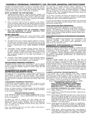Fillable Online General Instructions for Tangible Personal Property Tax ...