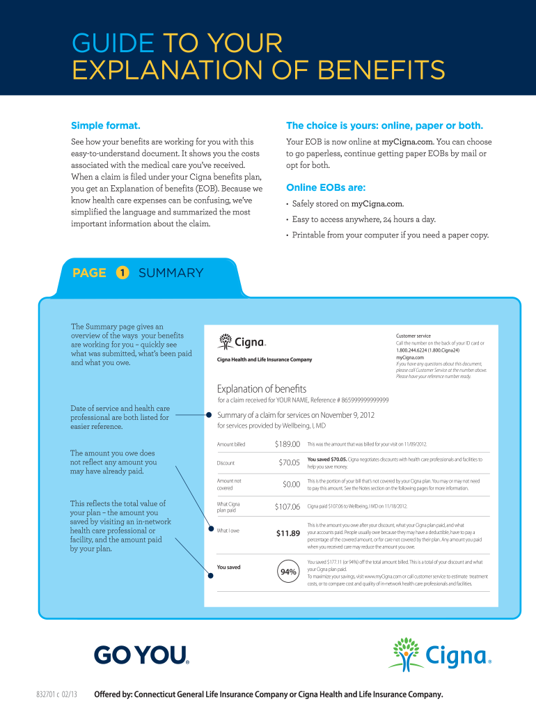 Fillable Online GUIDE TO YOUR EXPLANATION OF BENEFITS Fax Email Print ...