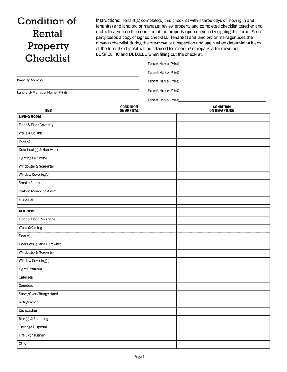 Condition Rental Property Checklist 2023 Form Fill Online Printable condition-rental-property-checklist-2023-form-fill-online-printable