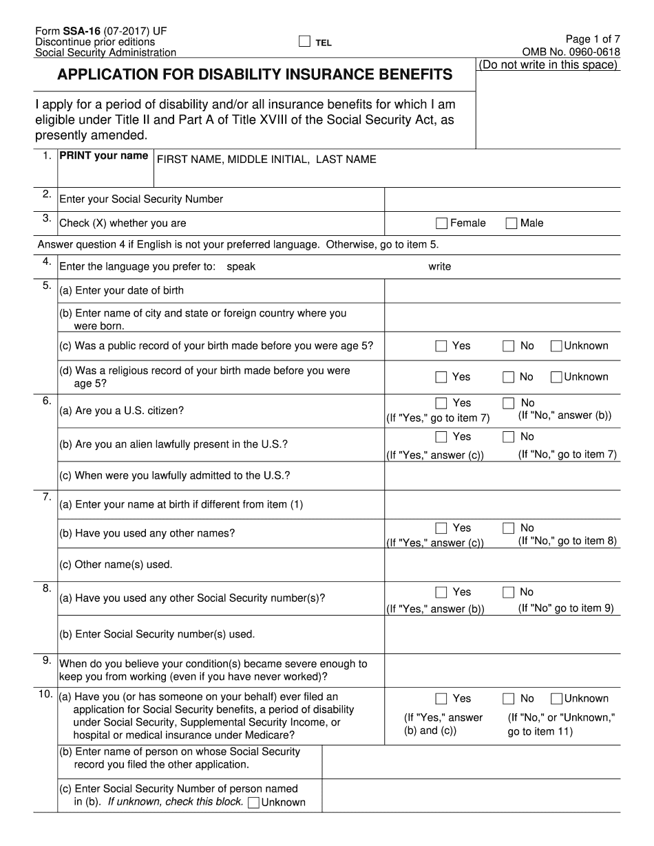 Ssa 16 Fillable Form - Printable Forms Free Online