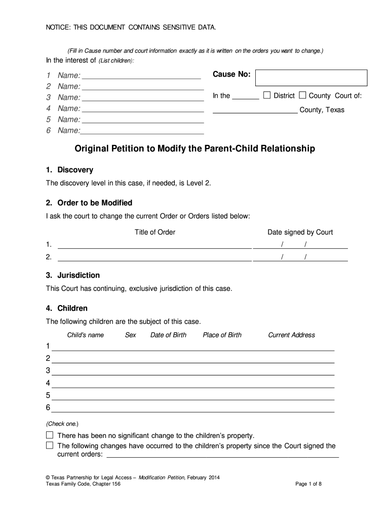 Printable Child Custody Forms Texas Fill Online Printable Fillable 