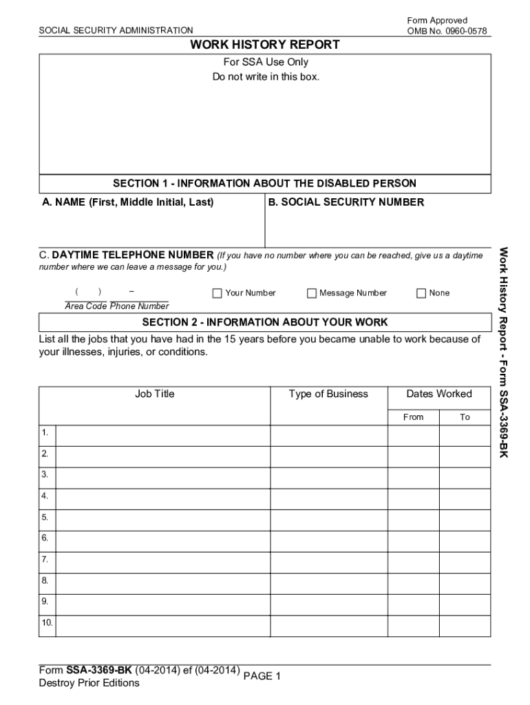 Ssa 3369 Bk Form Fill Out Sign Online DocHub
