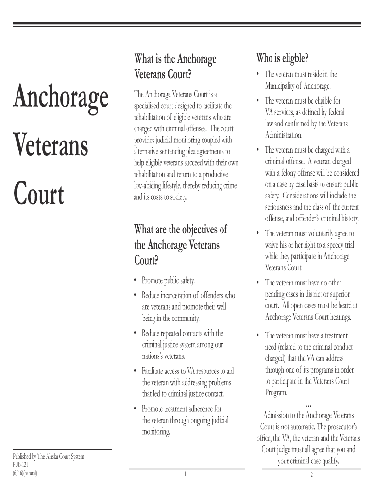 Anchorage veterans court: Fill out & sign online | DocHub
