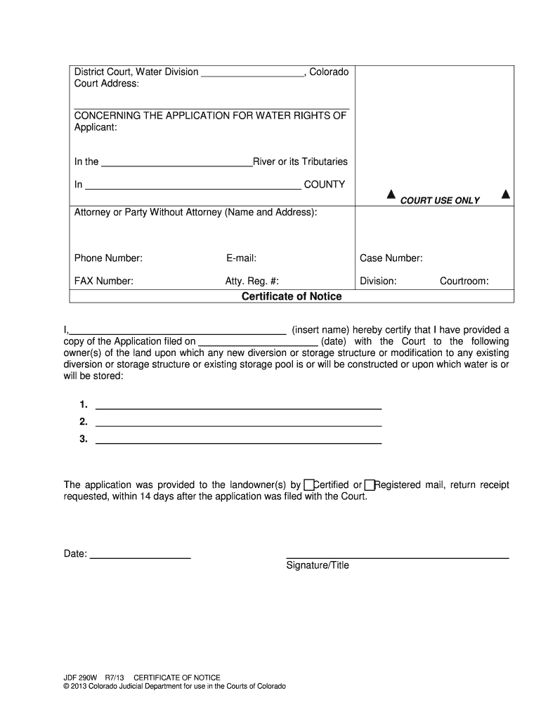 Fillable Online courts state co - courts state co Fax Email Print ...