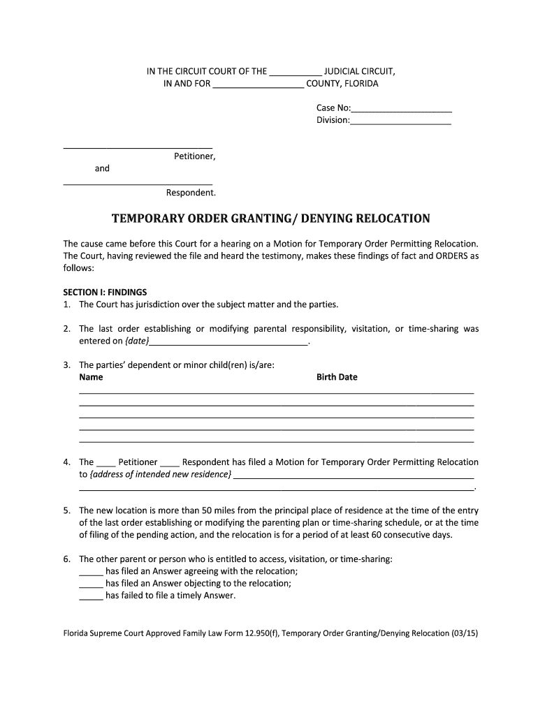 Florida order granting: Fill out & sign online | DocHub