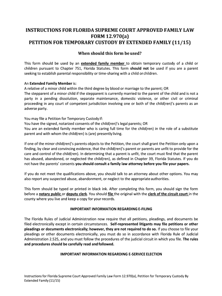 Temporary Custody Florida Fill Out Sign Online DocHub