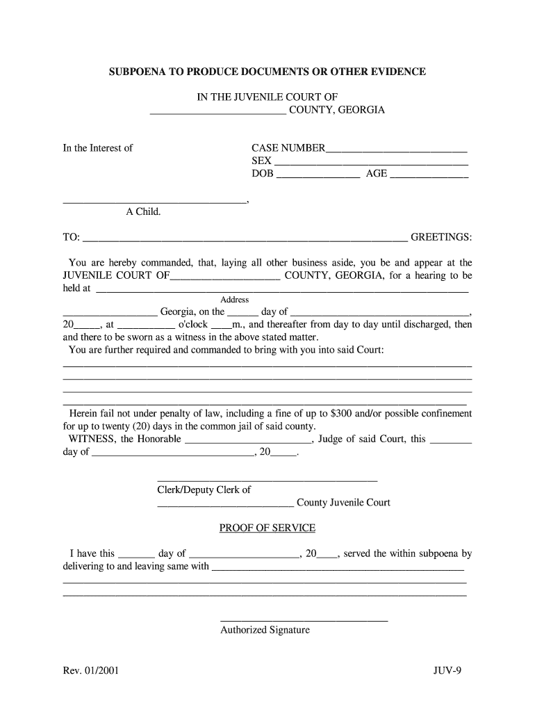 GA JUV-9 2001-2022 - Complete Legal Document Online | US Legal Forms