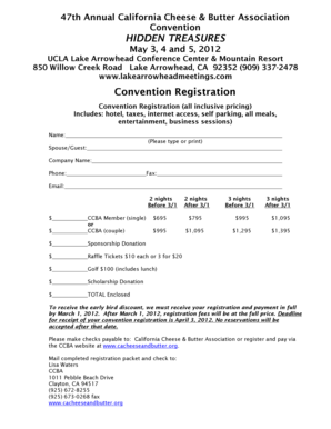 Fillable Online HIDDEN TREASURES Convention Registration Fax Email ...