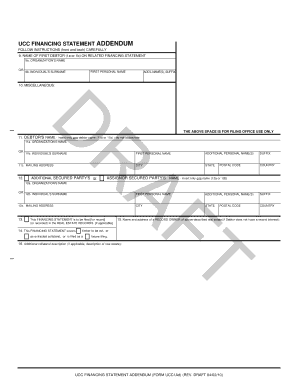 Fillable Online uniformlaws Addendum to the UCC Financing Statement Fax ...
