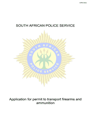 Fillable Online SOUTH AFRICAN POLICE SERVICE Application for permit to ...