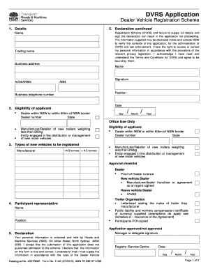 Fillable Online Dealer Vehicle Registration Scheme Application Fax ...