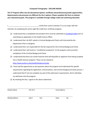 Fillable Online austincc Computed Tomography DECLARE MAJOR The CT Program offers ... - austincc ...
