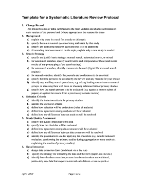 Fillable Online Template for a Systematic Literature Review Protocol ...