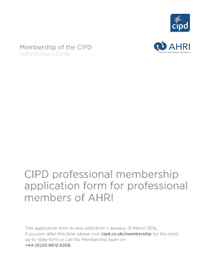 Fillable Online cipd co CIPD professional membership application form ...