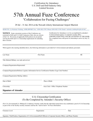 Fillable Online ndia Certification for Attendance U - ndia Fax Email ...