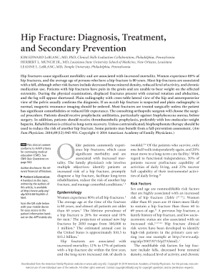Fillable Online aafp Hip Fracture: Diagnosis, Treatment, Fax Email ...