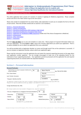 Fillable Online www3 ntu edu Vietnam High School Qualification (for ...