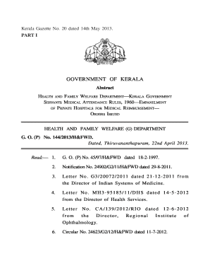 Fillable Online egazette kerala gov HEALTH AND FAMILY WELFARE ...
