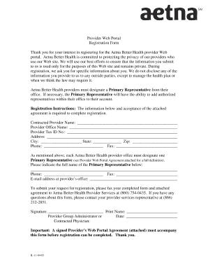Fillable Online Final Provider Web Portal Registration Form and User ...