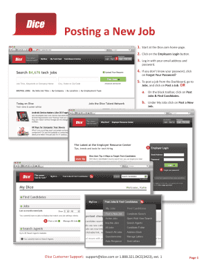 Fillable Online Dice Posting a New Job 1 Fax Email Print - pdfFiller