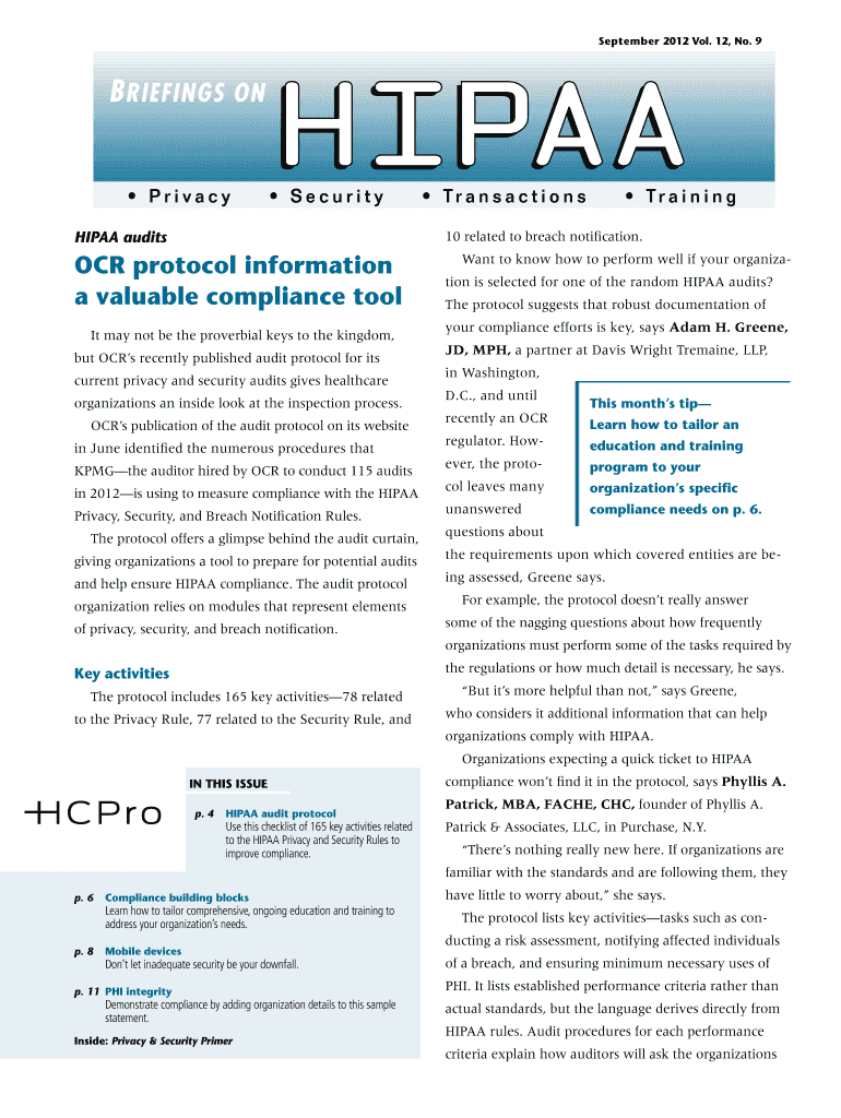 Fillable Online HIPAA audits Fax Email Print - pdfFiller