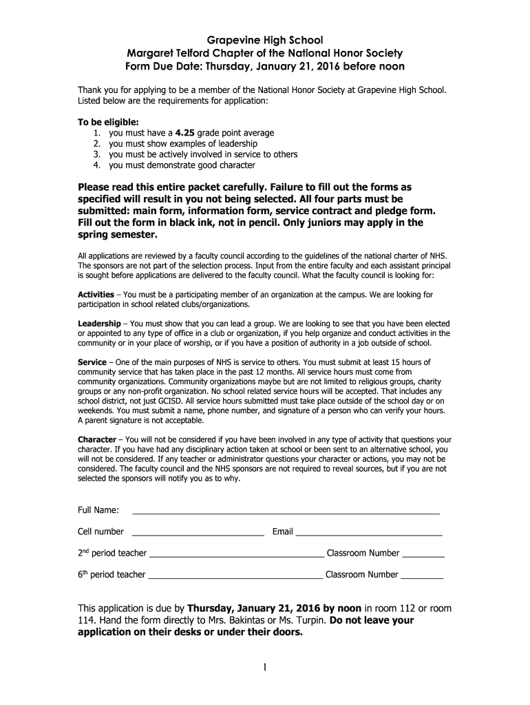 Fillable Online gcisd-k12 Grapevine High School - gcisd-k12 Fax Email ...