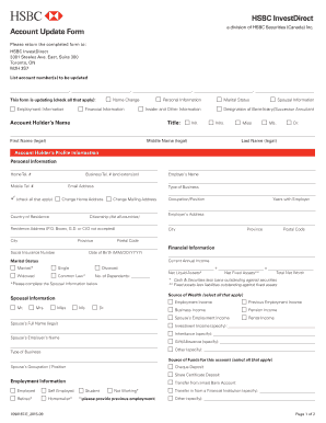 Fillable Online hsbc Account Update Form - HSBC Fax Email Print - pdfFiller