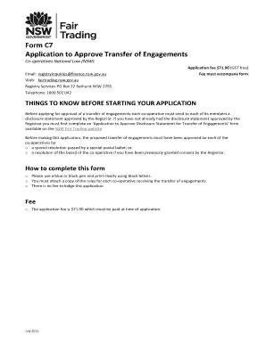 Fillable Online fairtrading nsw gov Application to approve transfer of ...