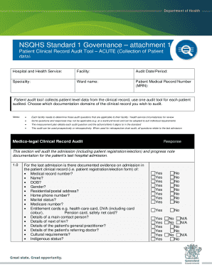 Fillable Online health qld gov NSQHS Standard 1 Governance attachment 1 ...