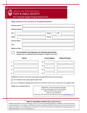 Fillable Online aofas 2011CSForm - American Orthopaedic Foot and Ankle Society Fax Email Print ...