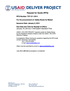 Fillable Online Request for Quote RFQ RFQ Number RFQ for safety boxes ...