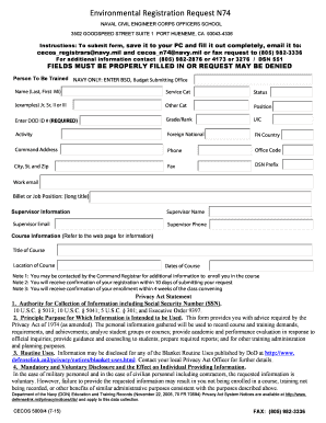 Fillable Online denix osd Environmental Registration Request N74 ...