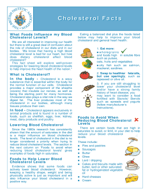 Fillable Online Cholesterol Facts Fax Email Print - pdfFiller