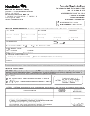 Fillable Online edu gov mb Non Resident Form 2014-2015 - Manitoba Fax ...