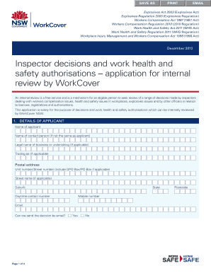 Fillable Online Inspector decisions and work health and safety ...
