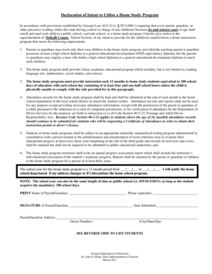 Fillable Online dekalb k12 ga Declaration of Intent - DeKalb County ...