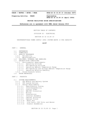 Fillable Online wbdg UFGS 26 32 3300 10 Uninterruptible Power Supply ...