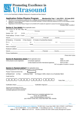 Fillable Online Physics Application Form - Australasian Society for ...