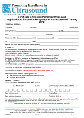 Fillable Online Application to Enrol with Recognition of Non-Accredited ...