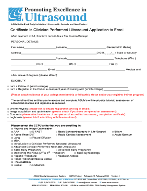 Fillable Online Certificate in Clinician Performed Ultrasound ...