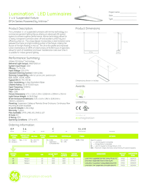 Fillable Online GE Lumination LED Fixtures EP14 Series Suspended ...