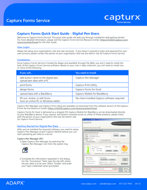 Fillable Online Capturx Forms Service Forms Service - Adapx Inc Fax ...